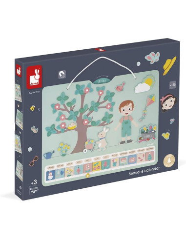 Janod - Calendario Educativo de las Estaciones de Madera 42 x 32 cm ...