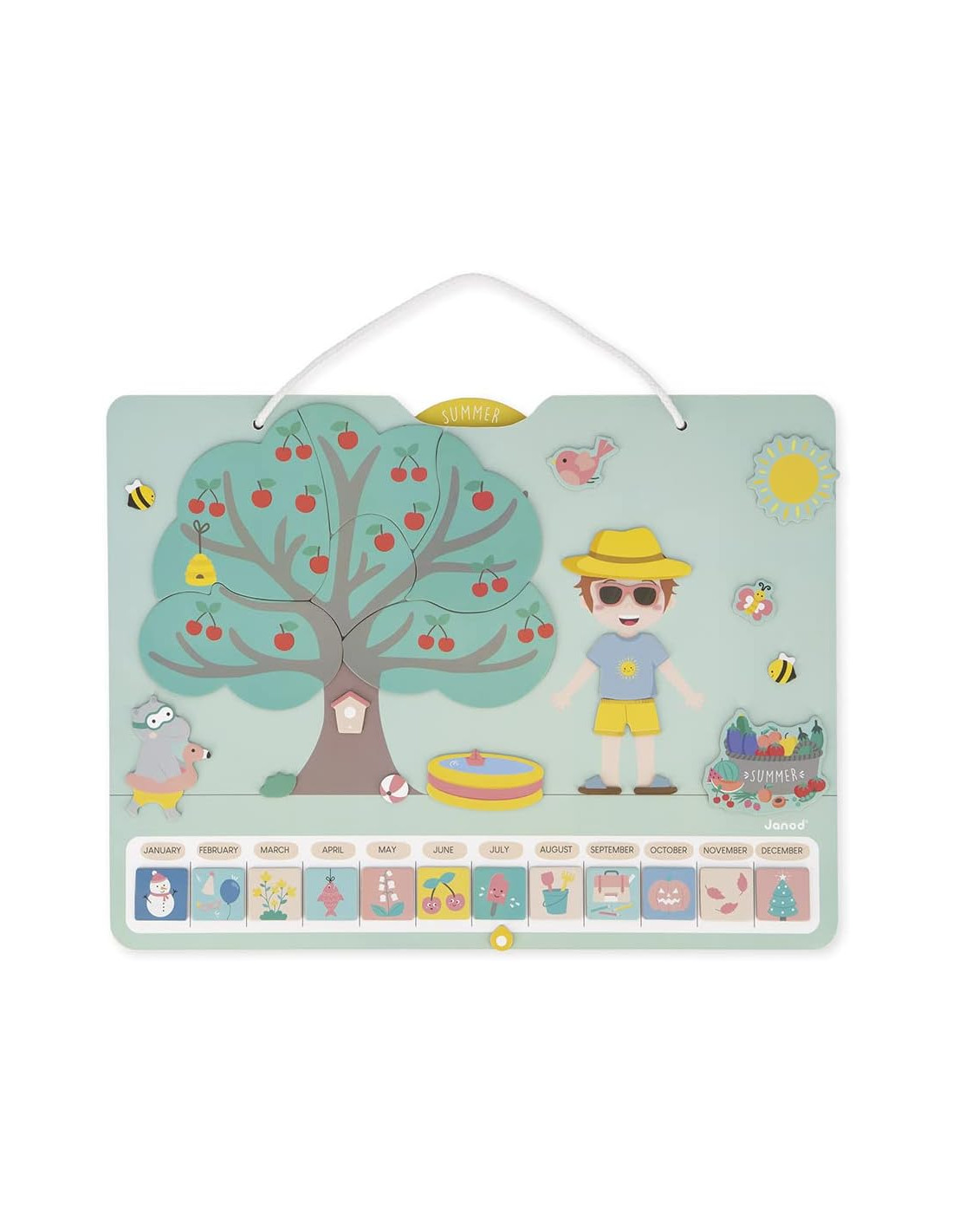 Janod - Calendario Educativo de las Estaciones de Madera 42 x 32 cm ...