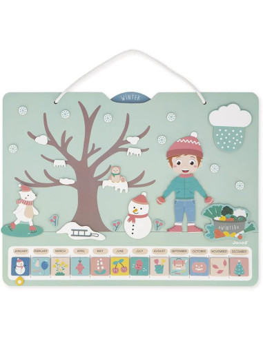 Janod - Calendario Educativo de las Estaciones de Madera 42 x 32 cm ...