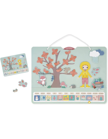 Janod - Calendario Educativo de las Estaciones de Madera 42 x 32 cm ...